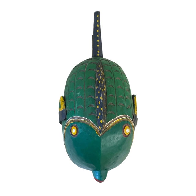 Vintage African Wooden Fish Bozo Tribe Mali 17" W | Chairish