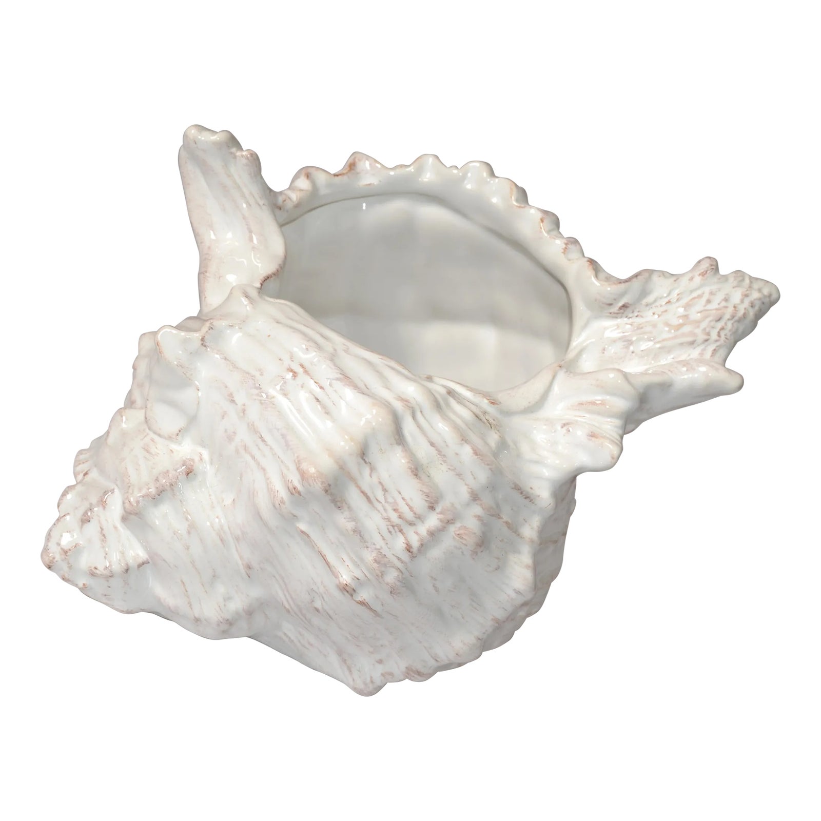 1980s Italian Regency Terra Cotta Glazed Sea Shell Planter Sculpture ...