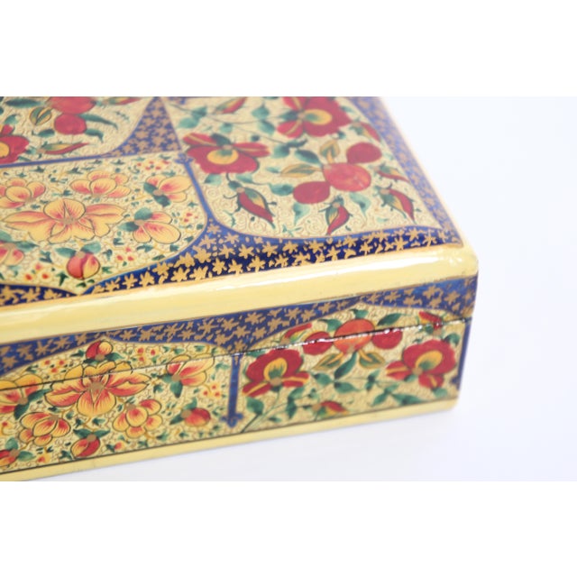 Hand Painted Rajasthani Lacquer Decorative Box | Chairish