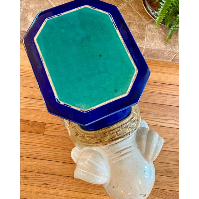 Mid-Century Glazed Terracotta Elephant Garden Stool | Chairish
