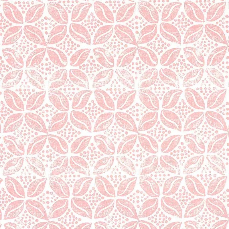 Schumacher X Molly Mahon Coffee Bean Fabric in Pink | Chairish
