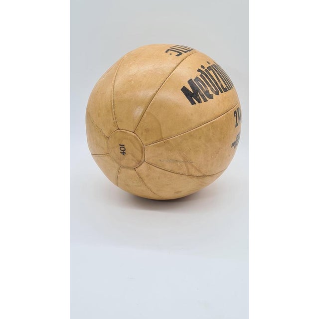Leather Medicine Ball from Jiller, 1950s | Chairish