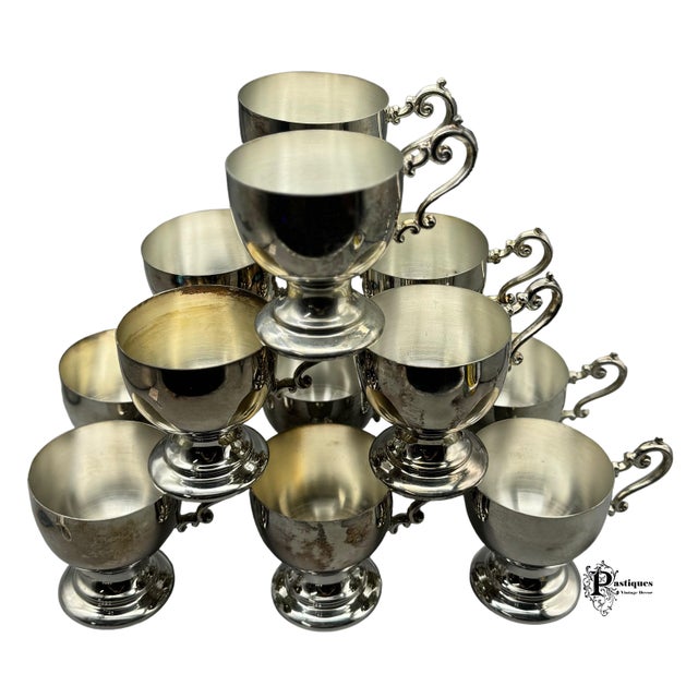 Vintage Mid Century Goldfeder Silver Company Silver Plate Punch Mugs ...