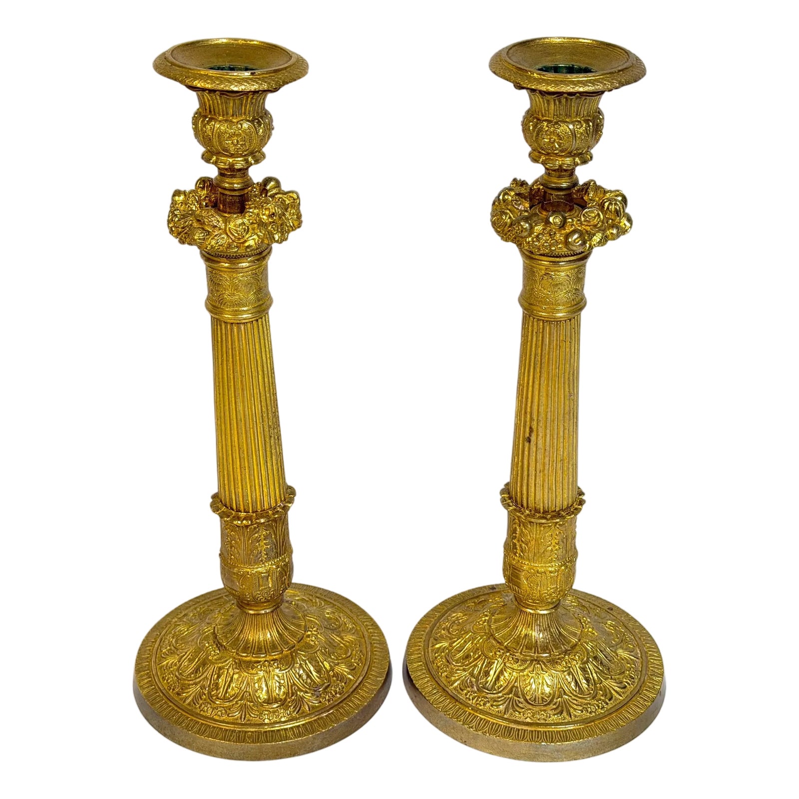 Pair Charles X Ormolu Candlesticks, France, Atrib. Pierre-François ...