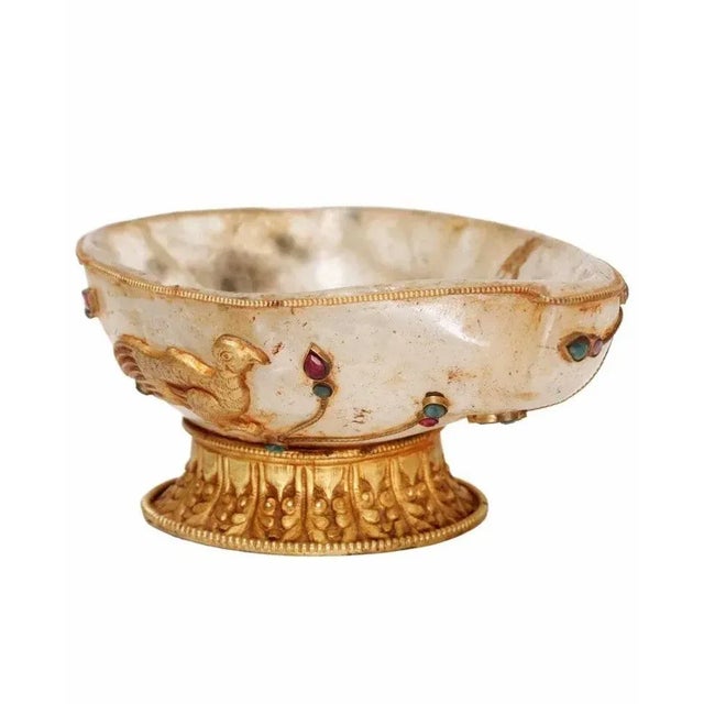 Antique Gem Set Rock Crystal Tibetan Buddhist Altar Offering Bowl ...