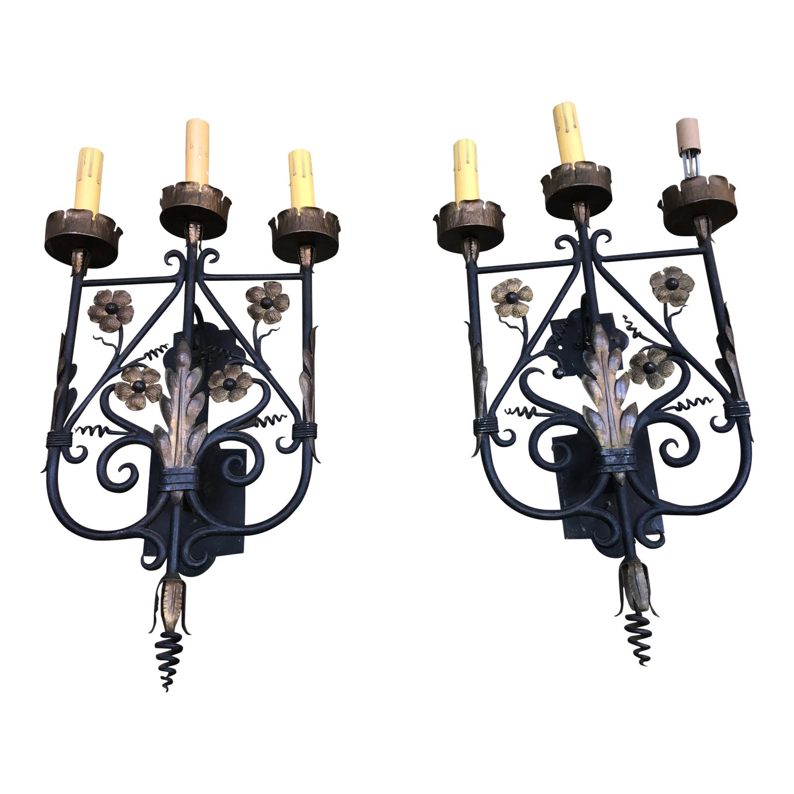 1920s Spanish Revival Mediterranean Sconces - a Pair | Chairish