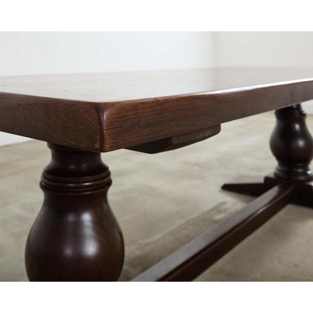 Country French Provincial Oak Farmhouse Baluster Leg Dining Table ...