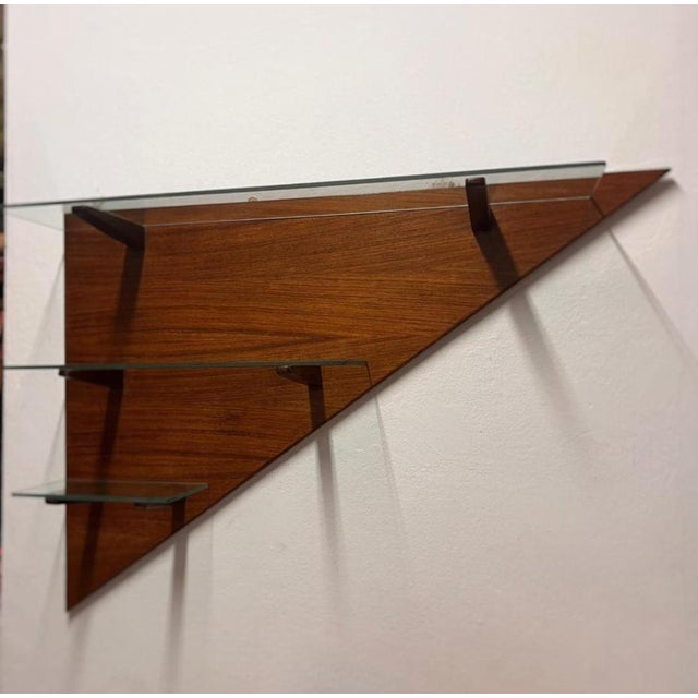 Wall Shelf with Trangular Panel, 1960s | Chairish