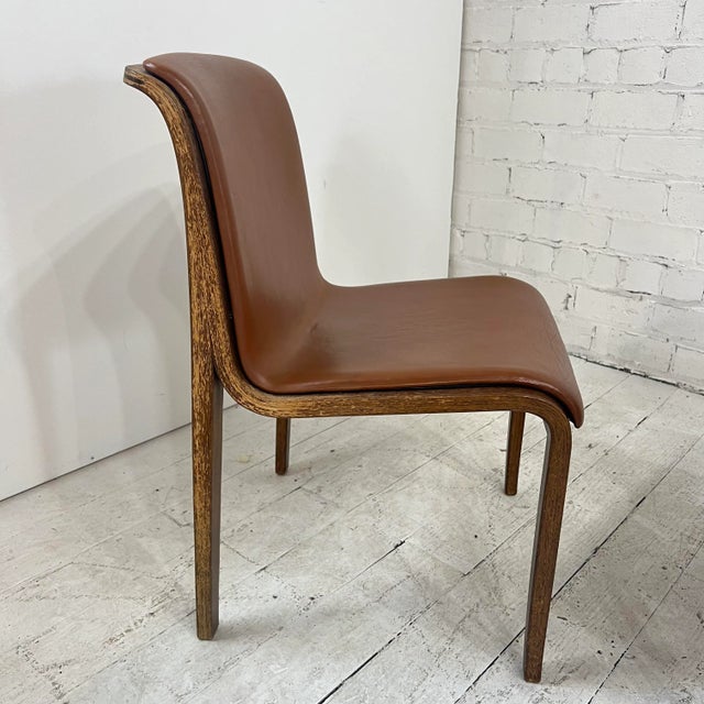 Set of 4 Bill Stephens for Knoll Leather Bentwood Chairs | Chairish
