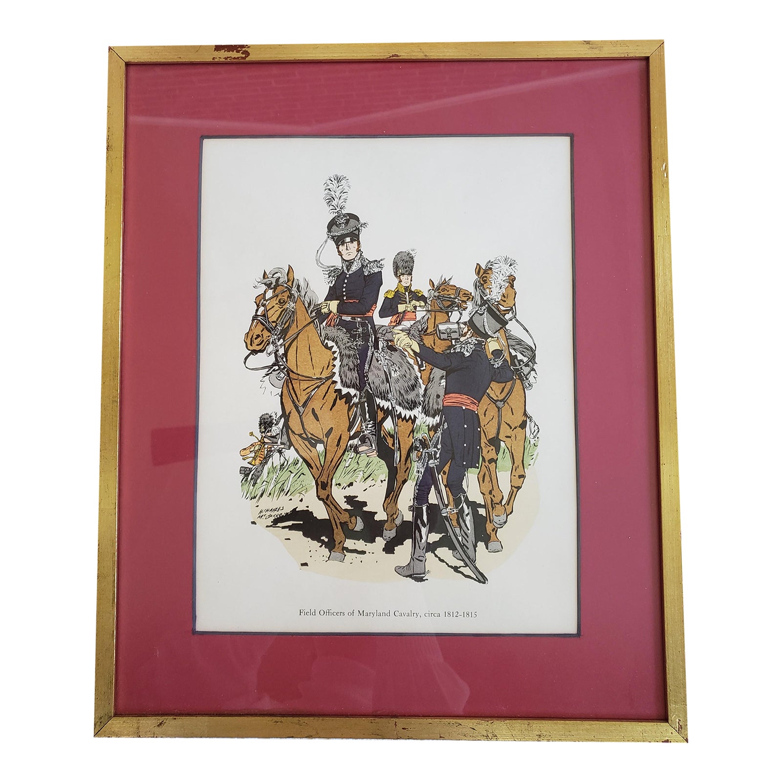 1947 Framed Military Art Print, Field Officers of Maryland Cavalry ...
