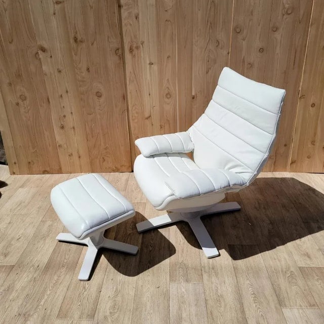 Modern Italian Re-Vive Lounge Chair and Ottoman by Natuzzi Newly ...
