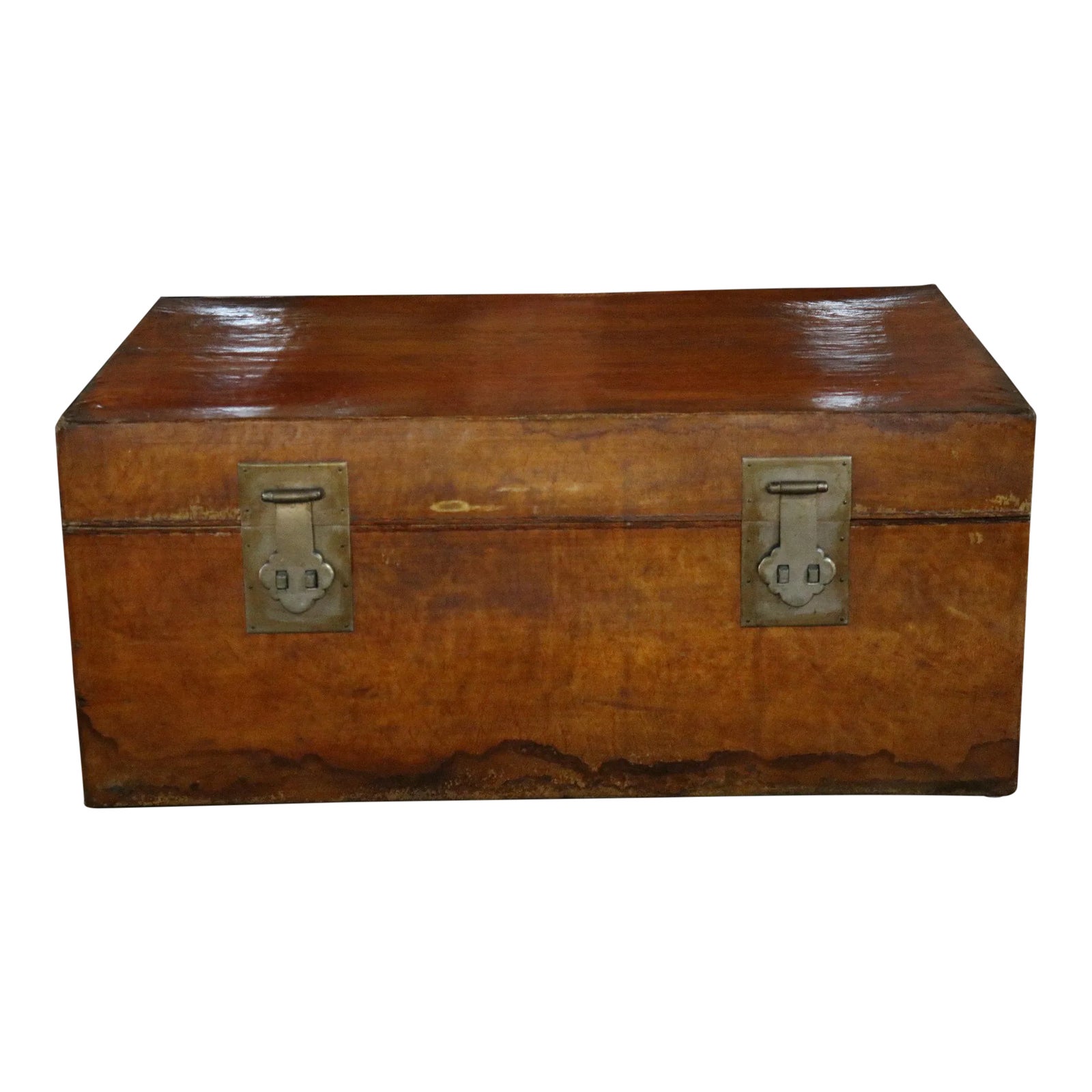 Mid 19th Century Chinese Vellum Trunk | Chairish