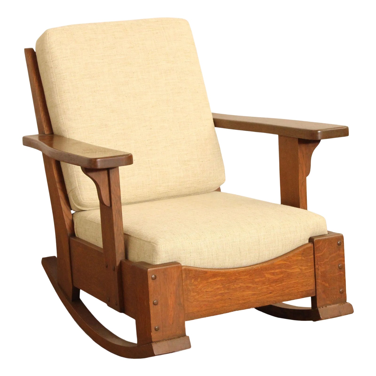 Limbert Antique Mission Oak Paddle-Arm Rocker | Chairish