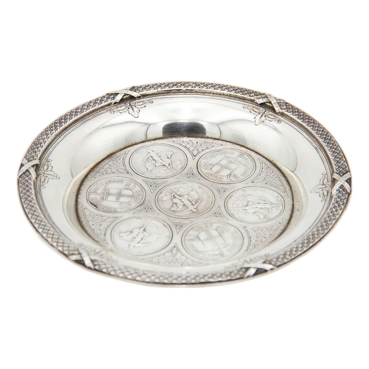Circular Silver Ticket Box | Chairish
