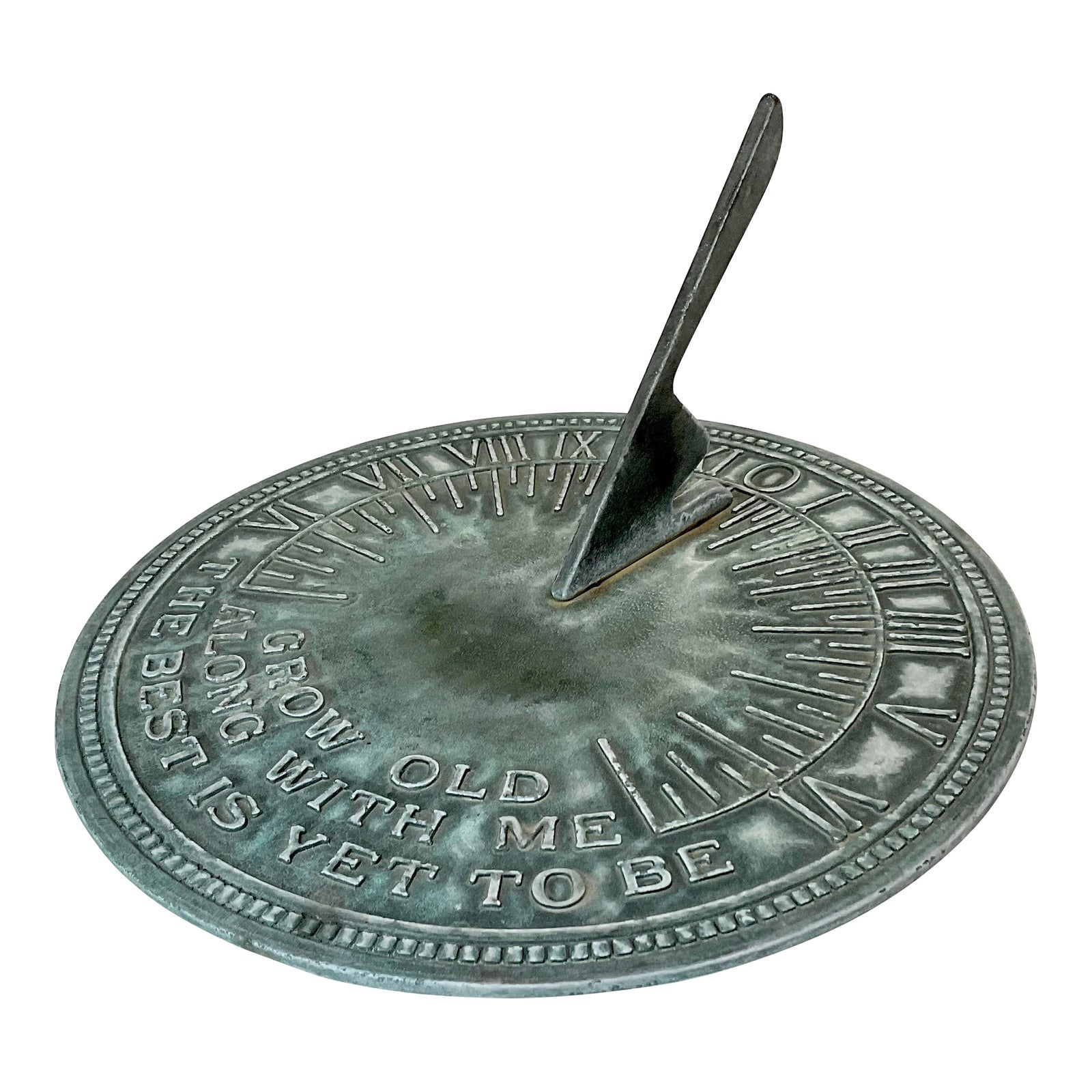 Vintage Classic Roman Boho Verdigris Cast Iron Sundial Garden Accent ...
