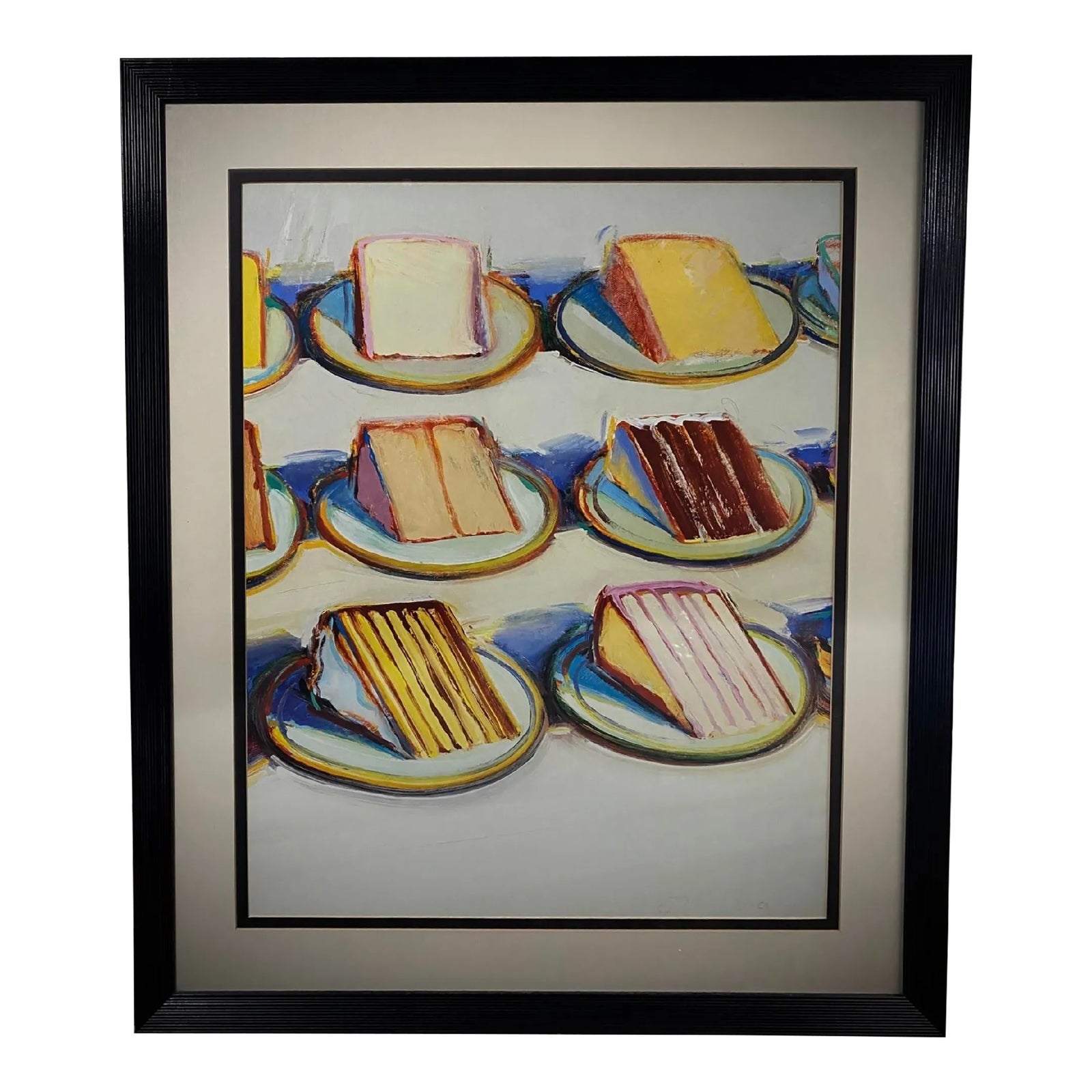 Wayne Thiebaud Vintage 1996 Print Framed Pop Art Museum Poster " Cake ...