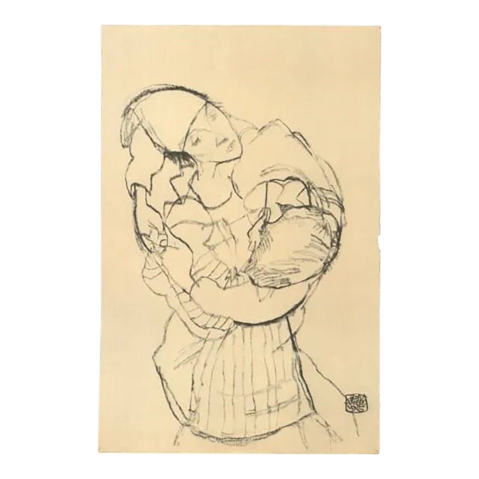 Egon Schiele Lithograph 50 Embracement 1968 | Chairish
