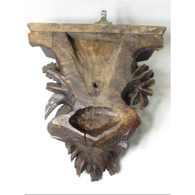Black Forest Carved Wood Ram and Ewe Wall Shelf | Chairish