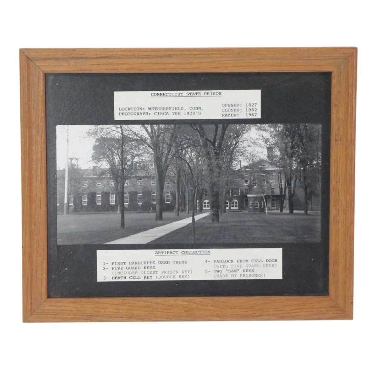 1920s Connecticut State Prison Framed Photograph | Chairish