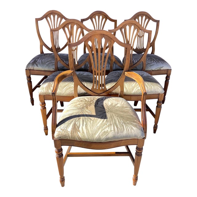 Vintage Shield Back Dining Chairs - Set of 6 | Chairish