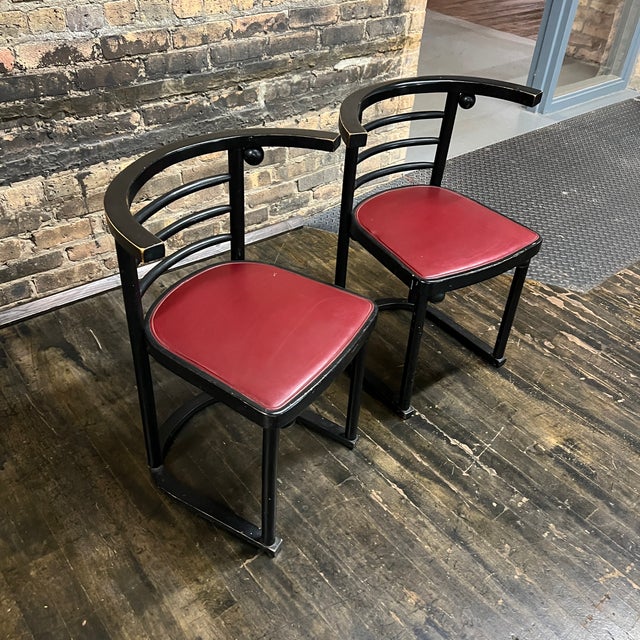 Mid 20th Century Pair of Josef Hoffman Fledermaus Chairs Style 728 by ...