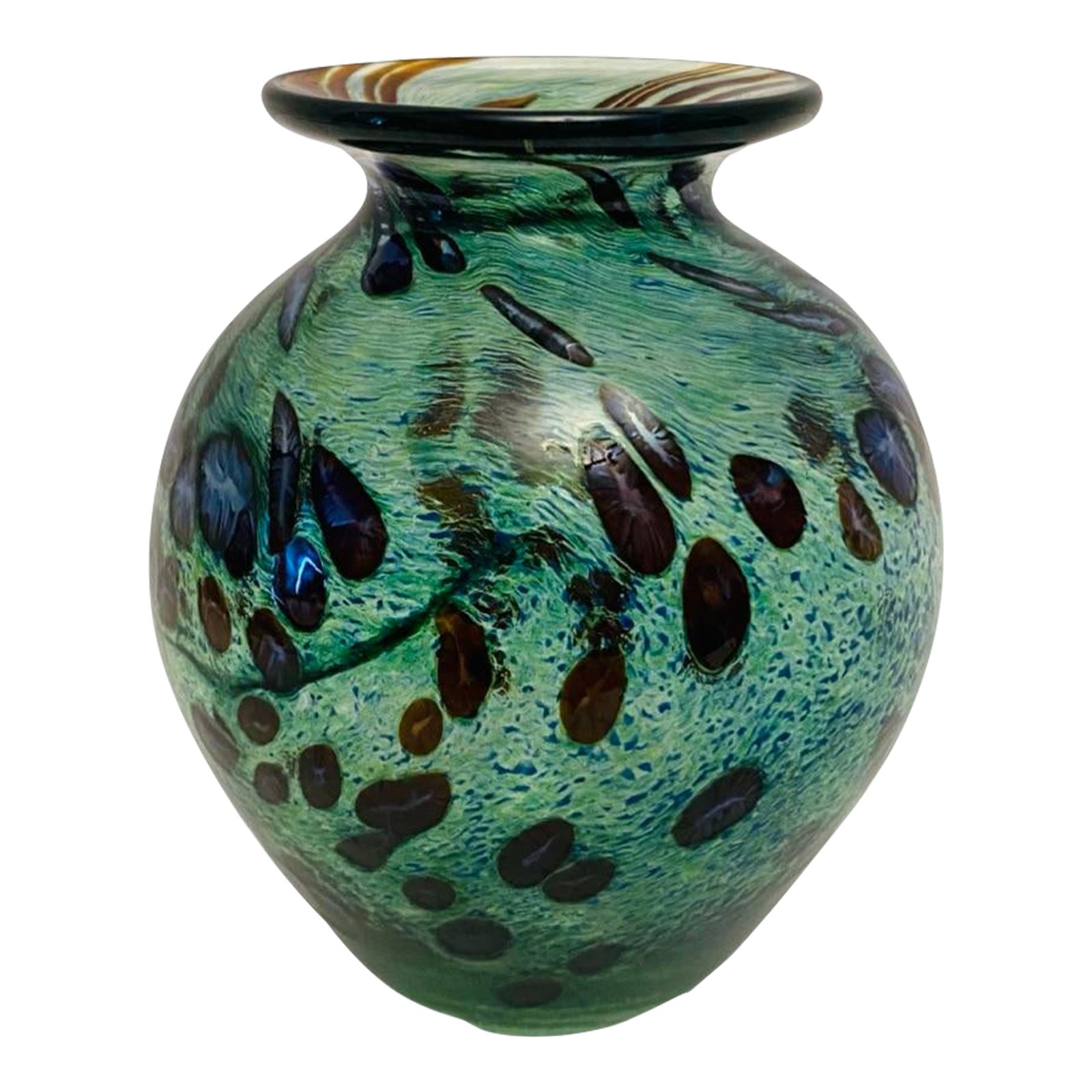 1995 Julia Donnelly Signed British Studio Art Glass Vase | Chairish