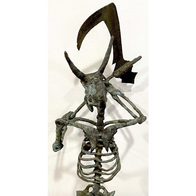 French Modern Verdigris Bronze Sculpture of a Allegory of Death /Grim ...
