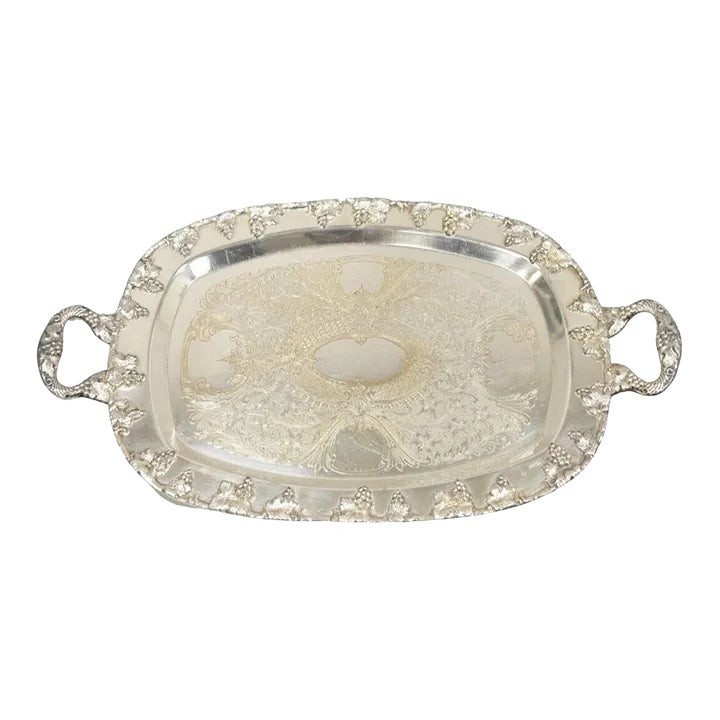 Mid 20th Century Vintage English Victorian Style Silver Plated Twin ...