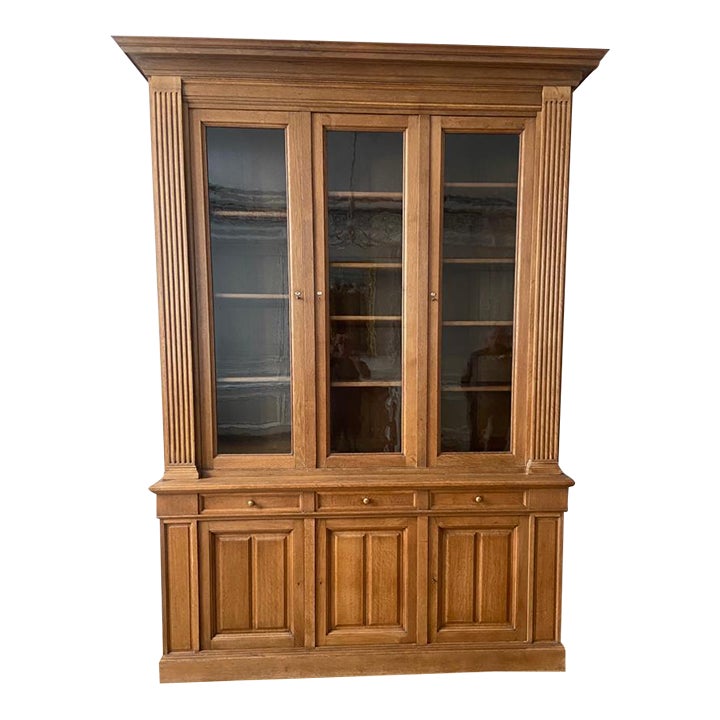 Old French Library Late 19th Century Solid Oak Period Tiles Bookcase ...