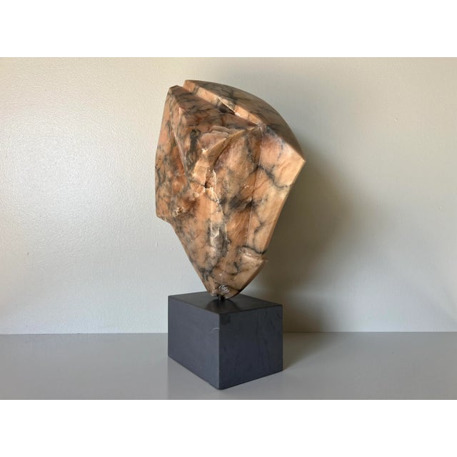 Vintage Carved Marble Geometric Abstract Head - Bust Sculpture | Chairish