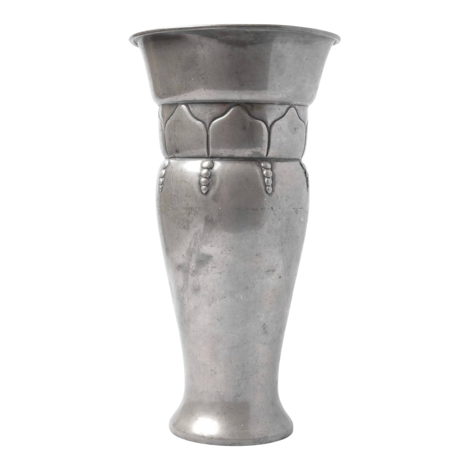 Late 19th Century Art Nouveau Mogens Ballin Pewter Vase | Chairish