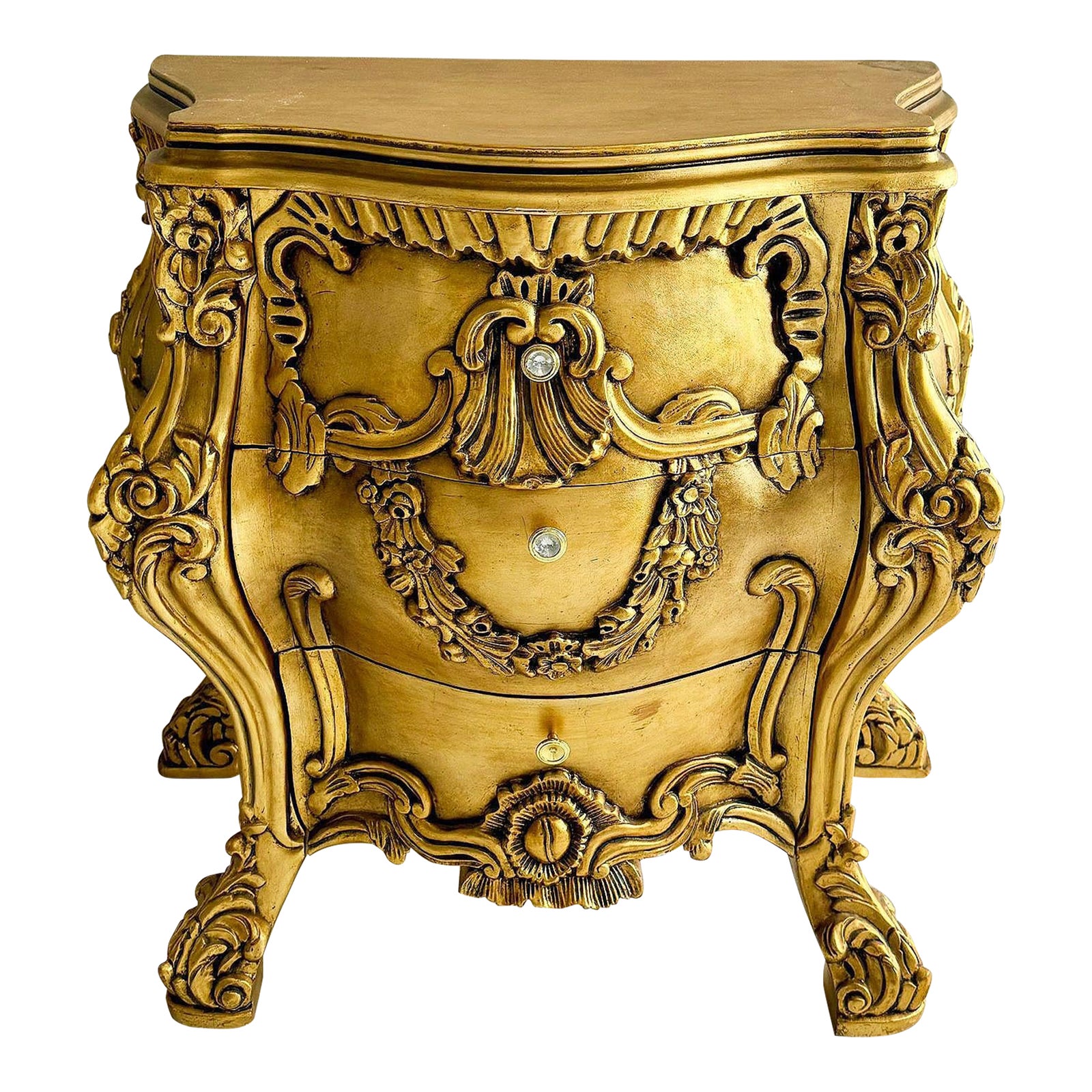 French Baroque Style Gold Commode | Chairish