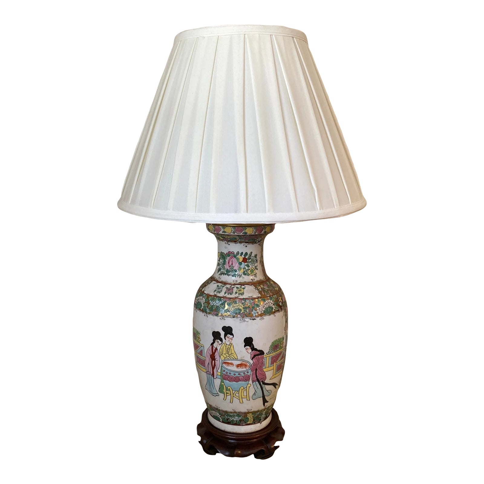 1990s Oriental Porcelain Table Lamp | Chairish