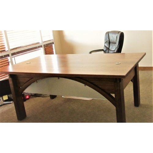 Black Walnut Modern Executive Desk | Chairish