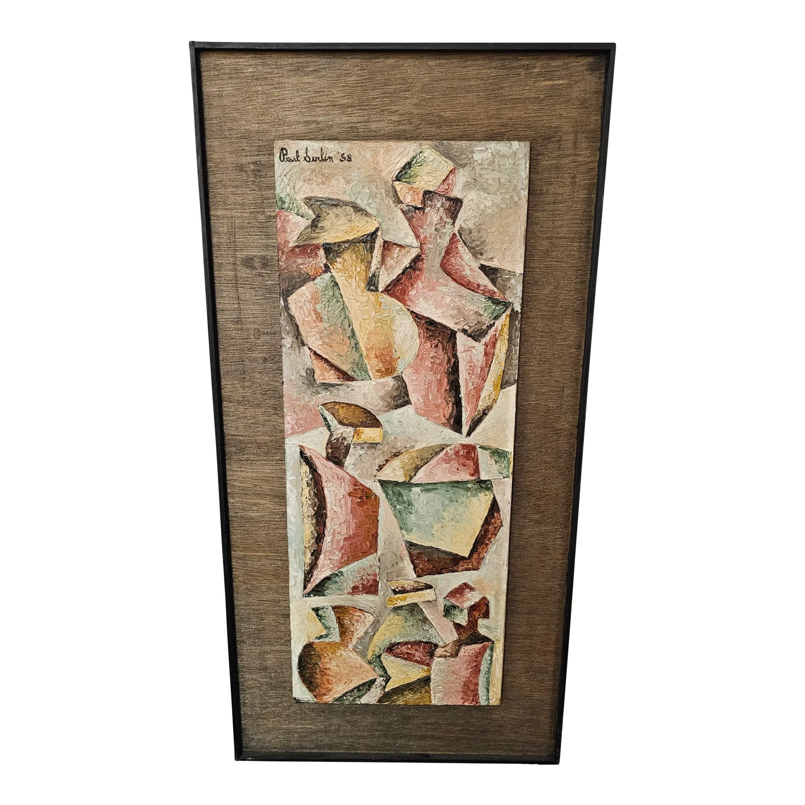 1958 Mid Century Modern Thick Impasto Abstract on Board by Chicago ...