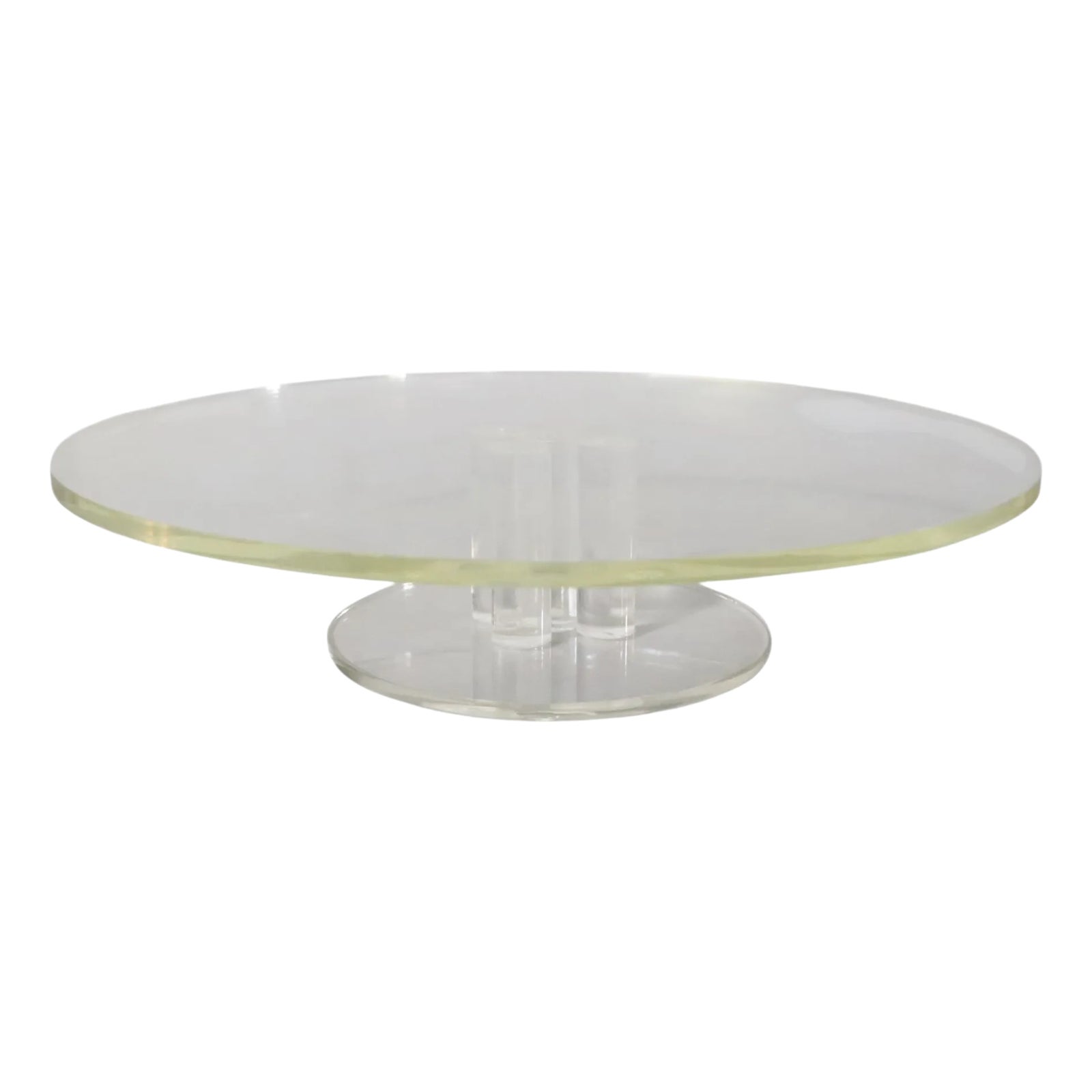 Vintage Lucite Pedestal Cake Stand Att. To Plexi Art | Chairish