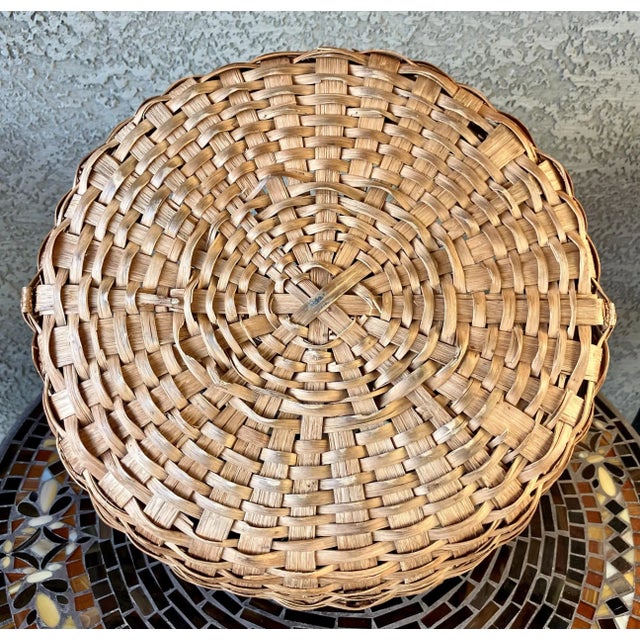 Circa 1940 Handwoven Bushwhacker-Inspired Basket - Nicely Sized Black ...