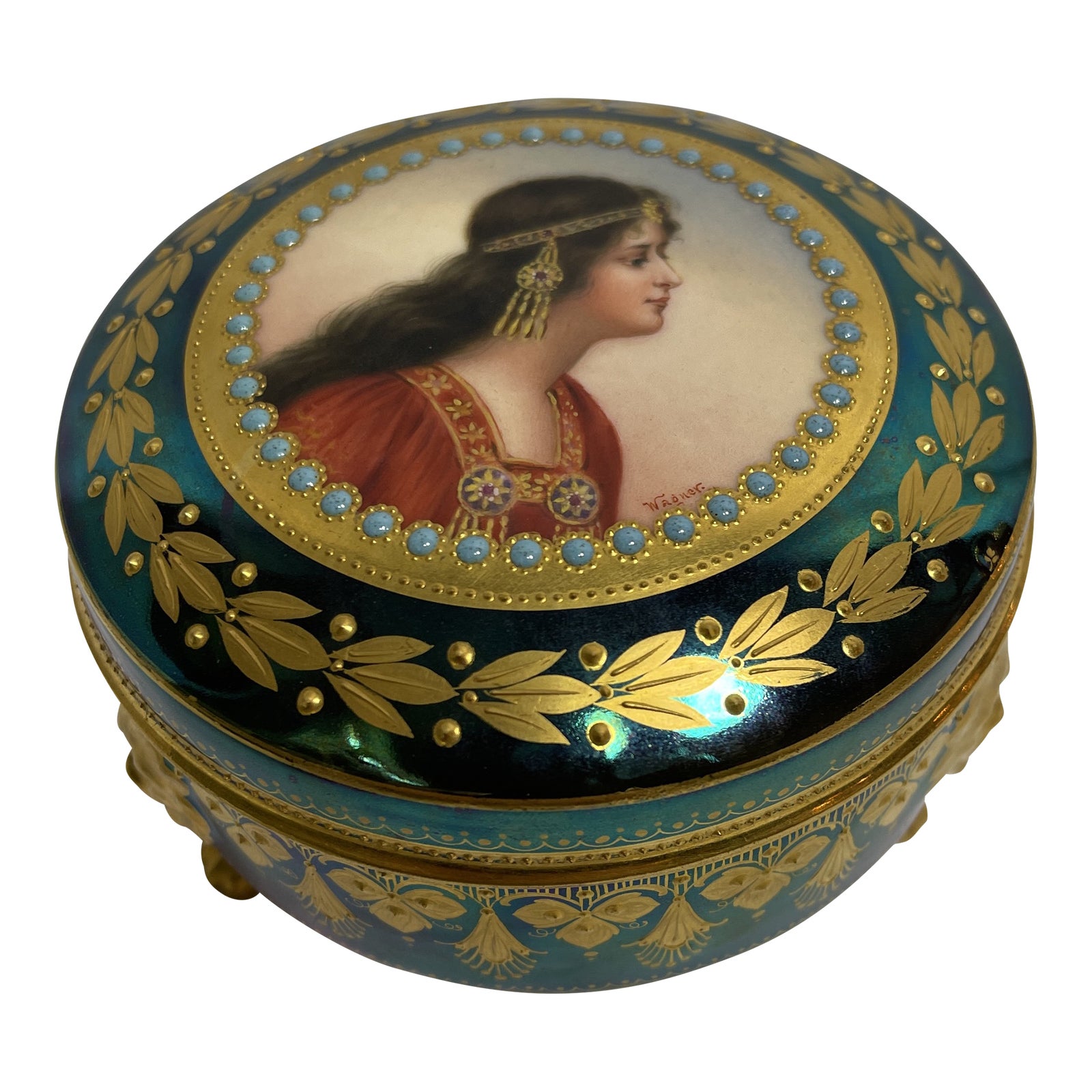 Mid 20th Century Royal Vienna Portrait Trinket Box | Chairish