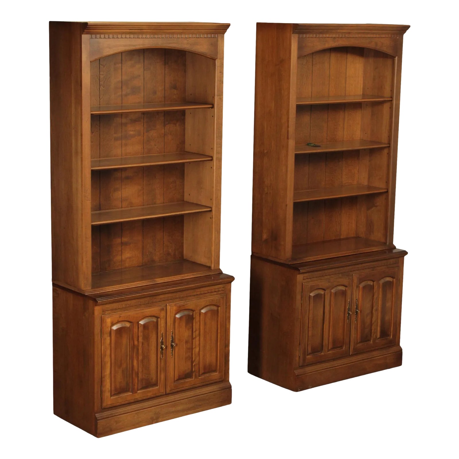 Ethan Allen Vintage Pair Of Maple Bookcases | Chairish