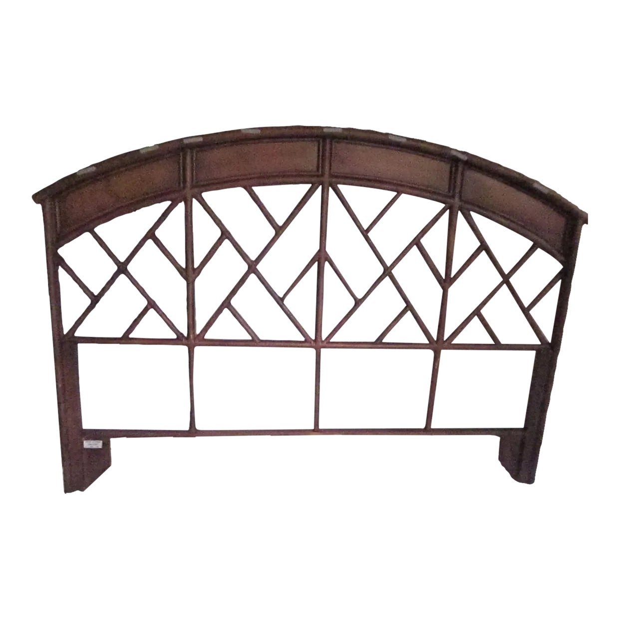 1980s Vintage Coastal Chinese Chippendale Rattan King Headboard Arched ...