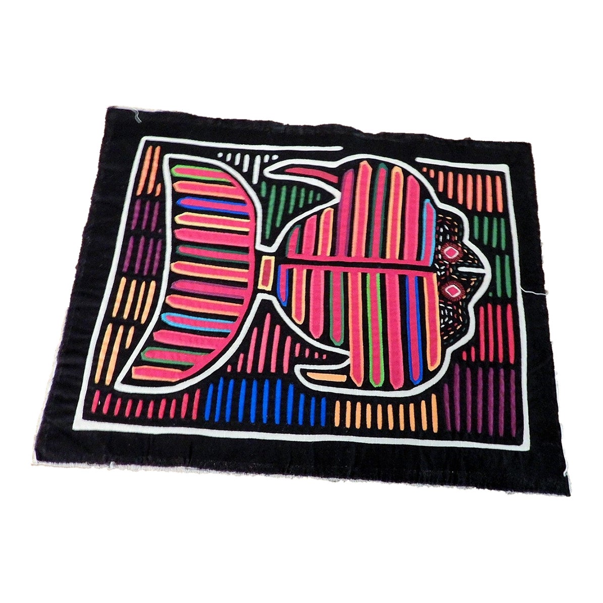1970s Mola Textile Quilted Art of Panama Kuna Guna Indians Twin Black ...