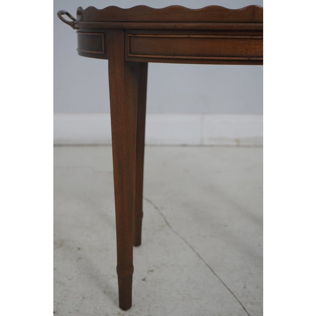 Kittinger Inlaid Mahogany Oval Coffee Cocktail Table | Chairish