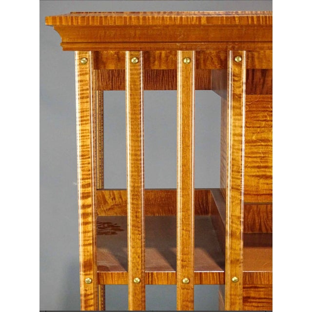 Antique Large Rotating Wood Book Case Bookshelf | Chairish