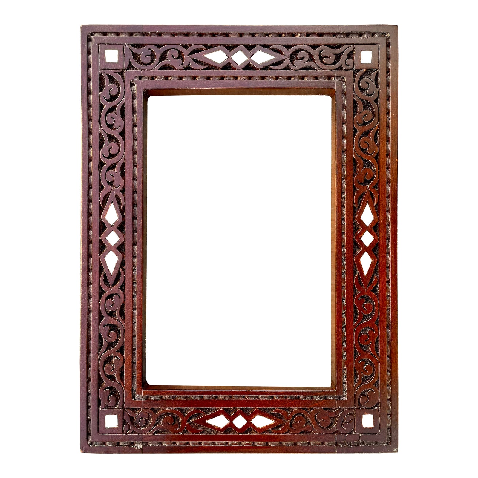 Early 21st Century Hand Carved Picture Frame With Mother of Pearl ...