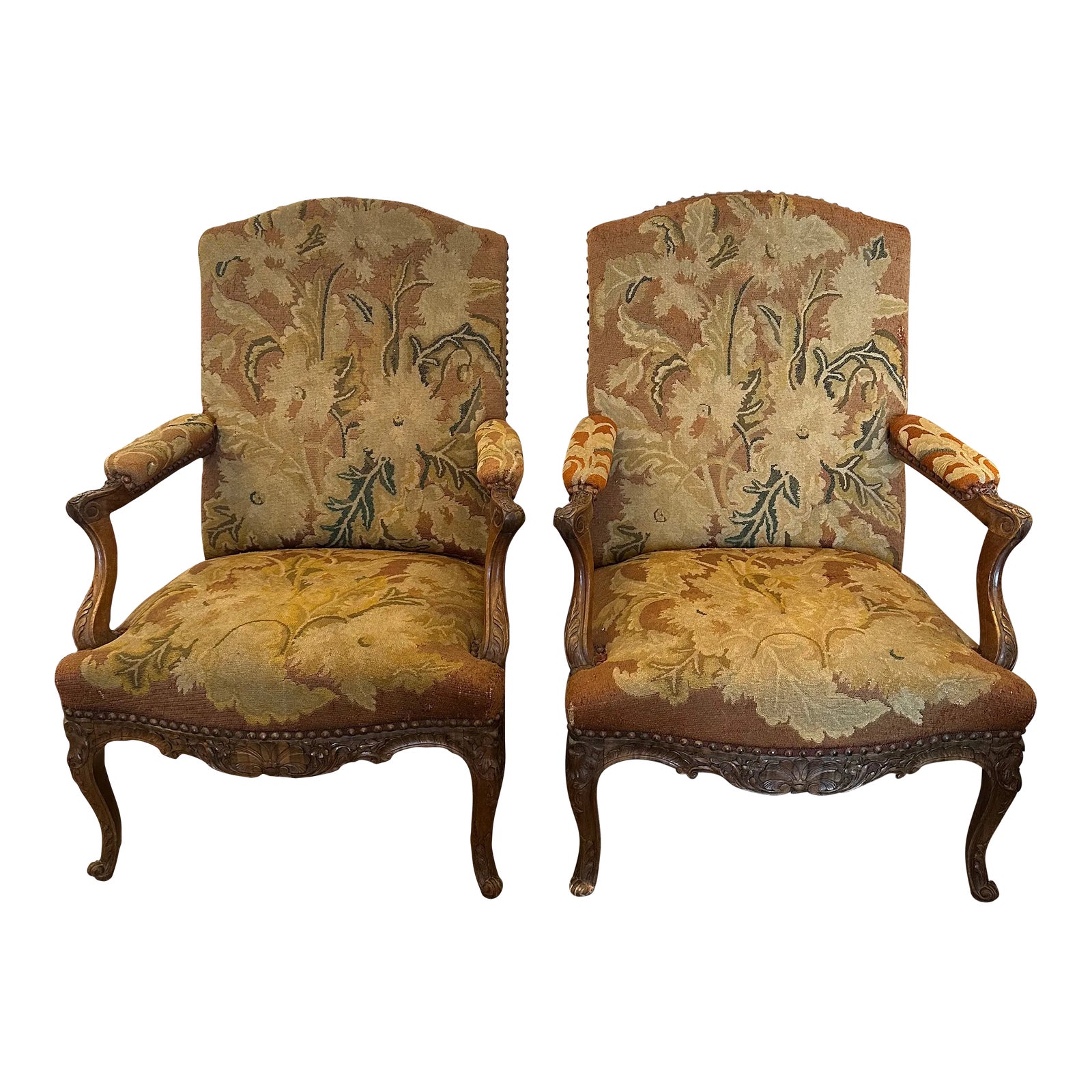 Pair of Mid 19th Century Regence Chairs | Chairish