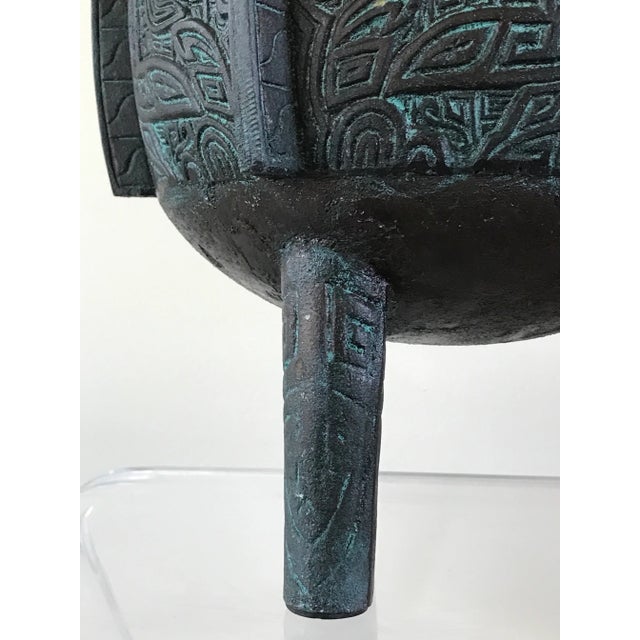 Mid Century Asian Faux Bronze Ice Bucket | Chairish