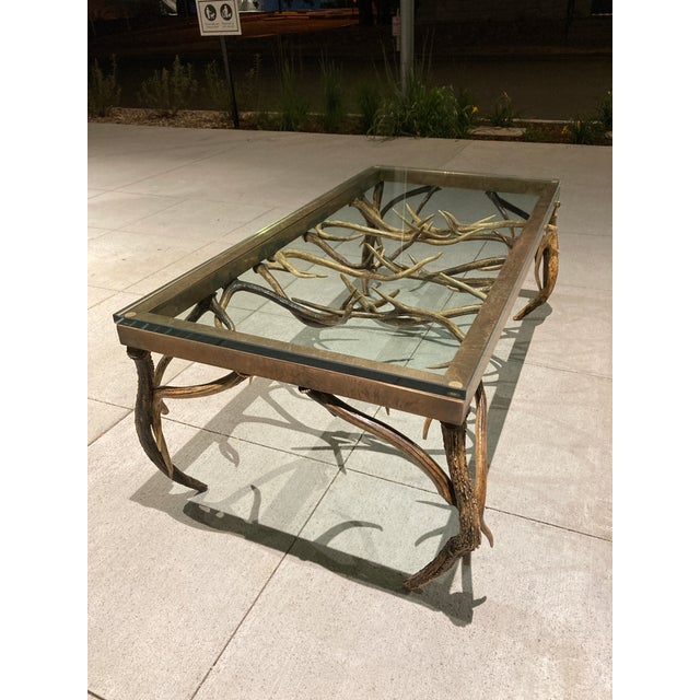 Modern Bronze Deer Antler Coffee Table Manner of Anthony Redmile | Chairish