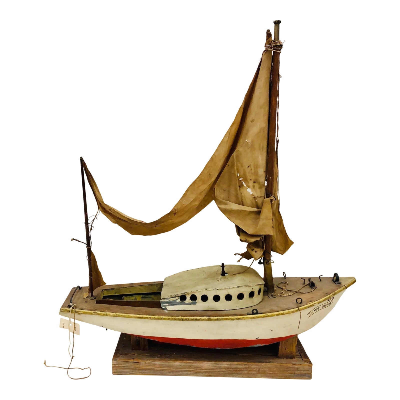 Antique Hand Made Model Sail Boat | Chairish