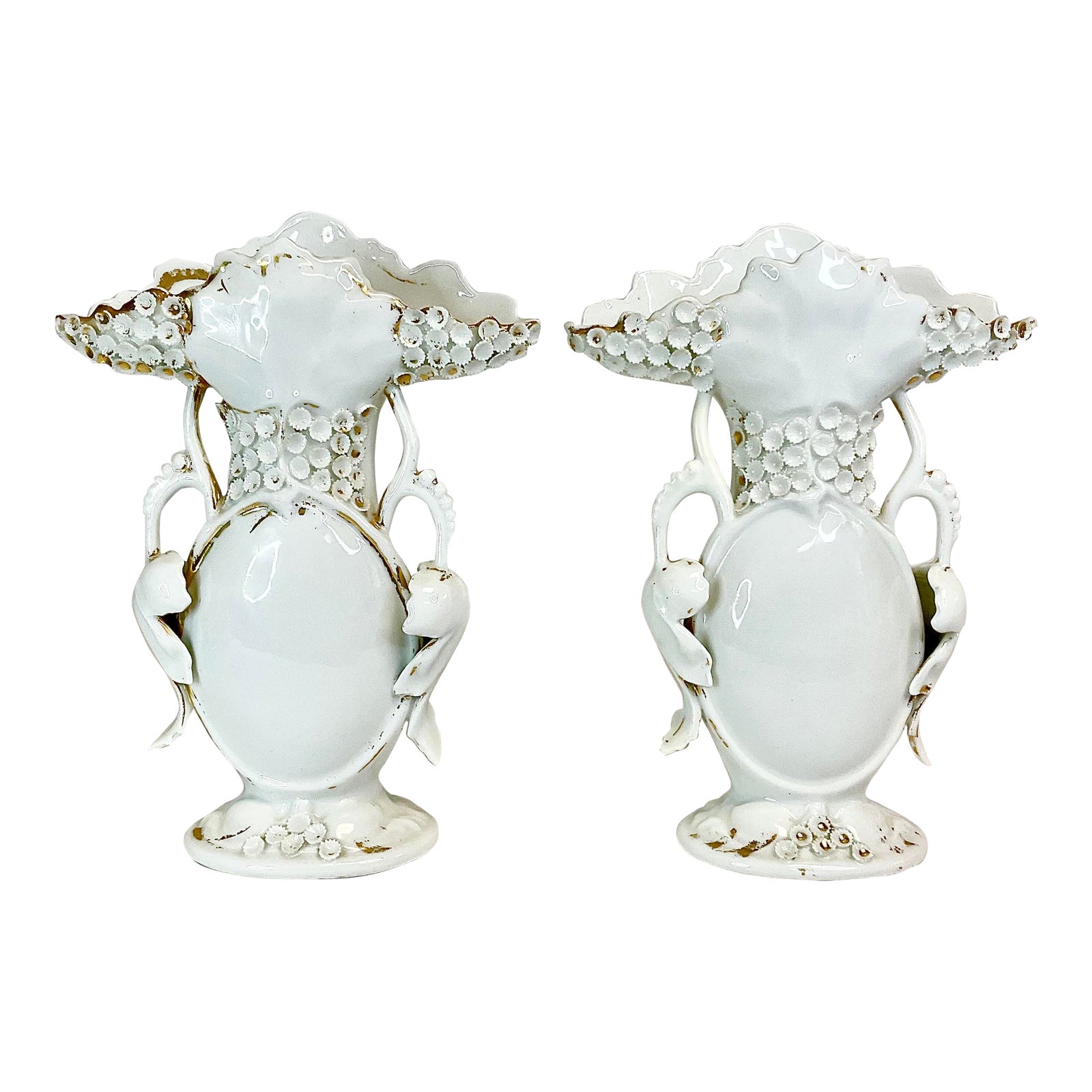 Antique German Boho Chic Alter Vases - a Pair | Chairish