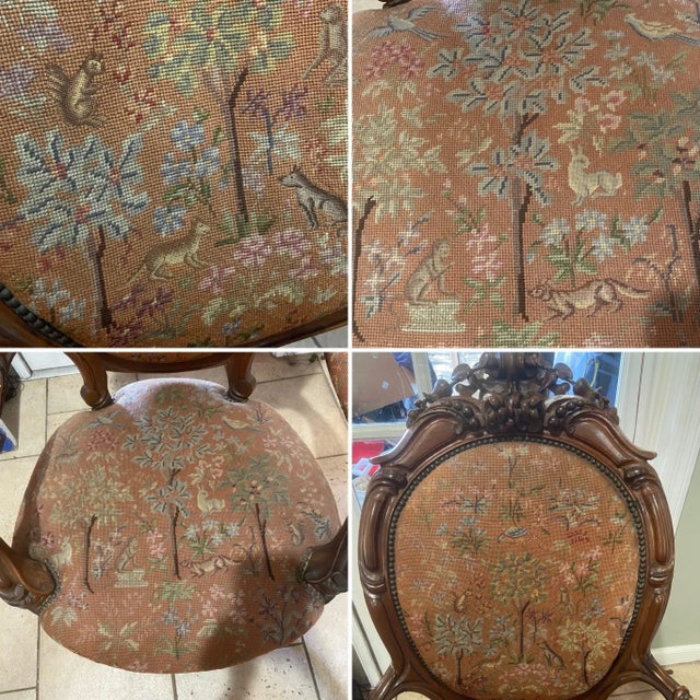 19th C. Victorian Belter Style Needlepoint Chair | Chairish